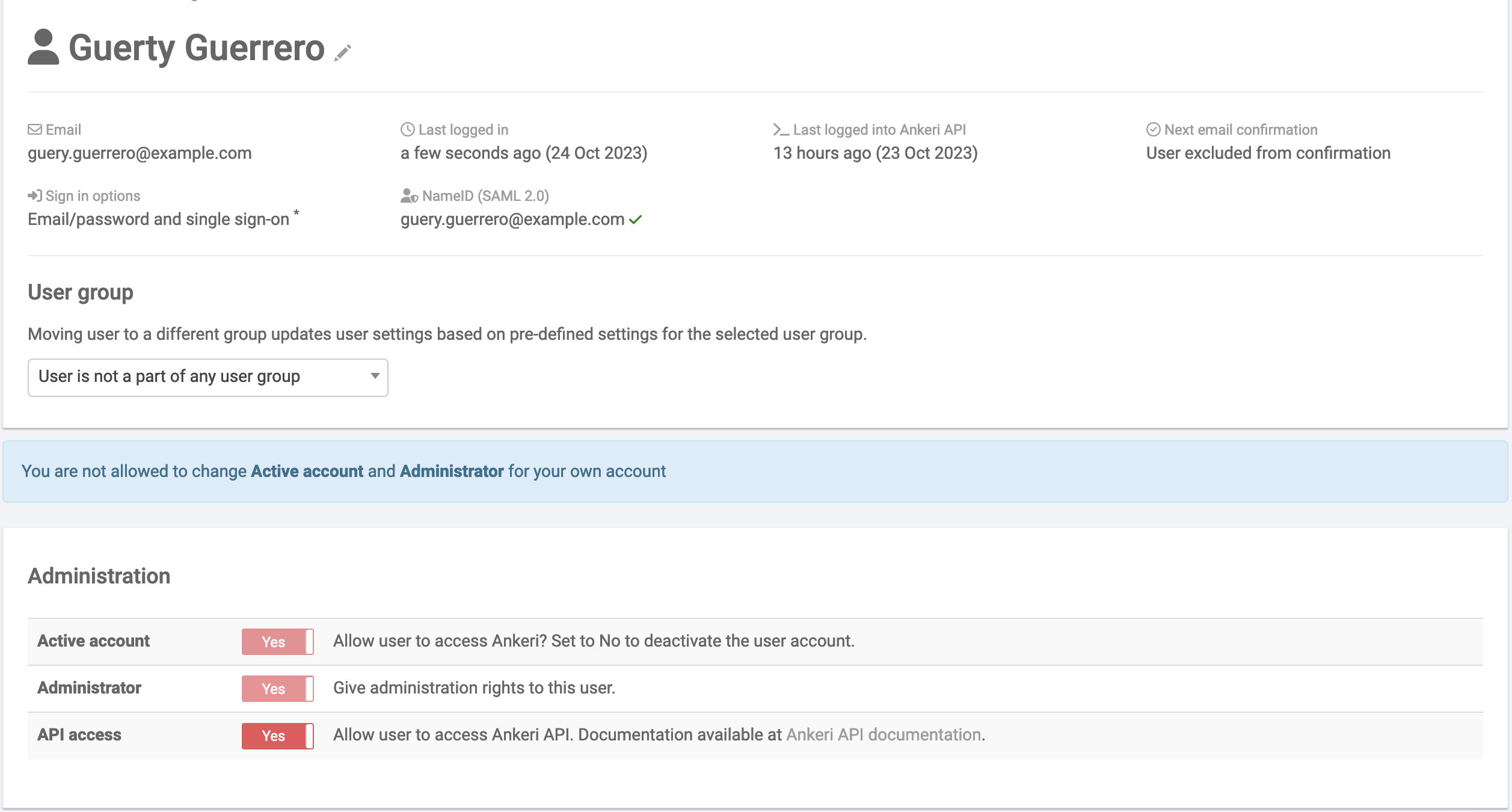 User settings – Ankeri Help Center