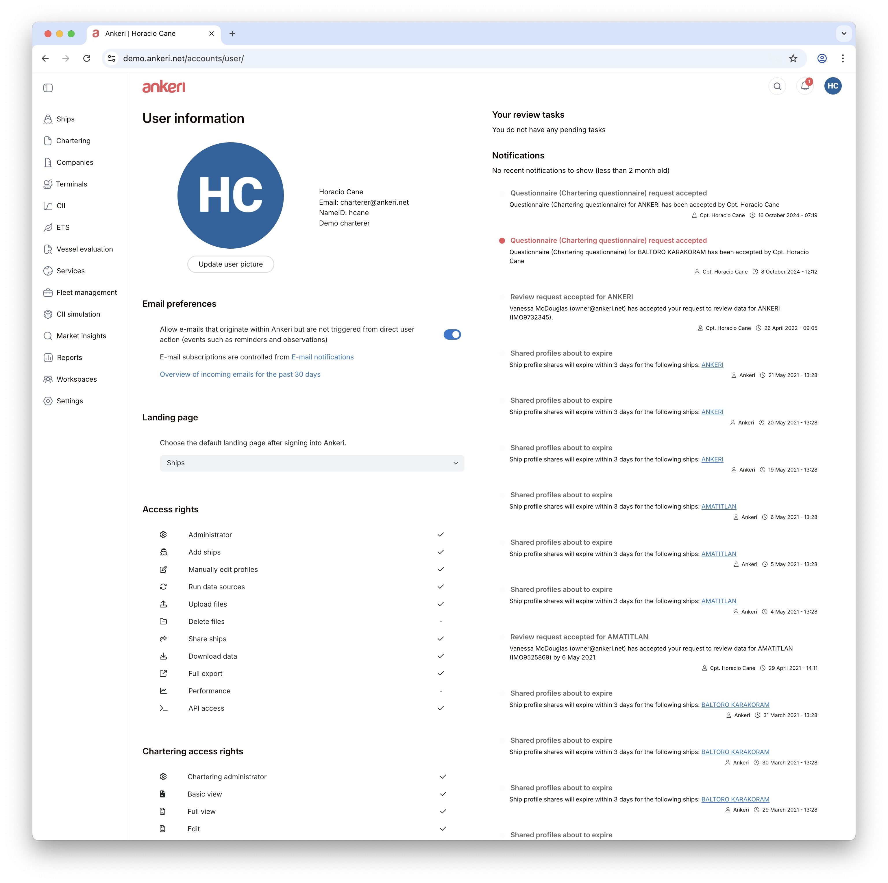 User profile and settings – Ankeri Help Center